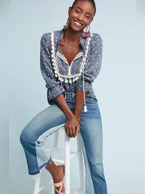 Anthropologie | Tops | Maeve Anthropologie Sawyer Tassel Peasant Top ...